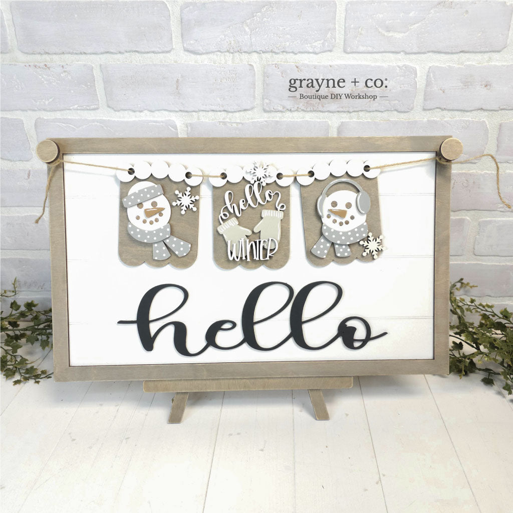 Interchangeable Hello Banner Sign/Fence - HELLO WINTER Banner Add on ...