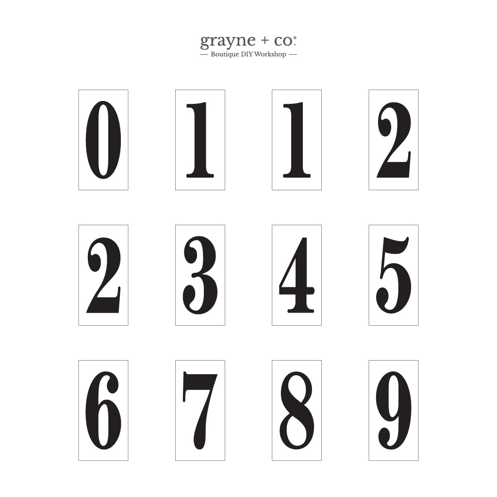 NUMBERS ONLY for Interchangeable Stands(Set of 12) DIY Kit – grayne + co.